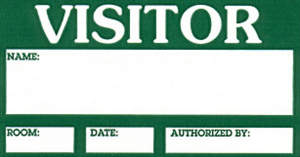 101A - Visitor Label Badge