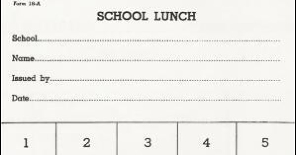 18A - Large 5 Punch School Lunch Ticket