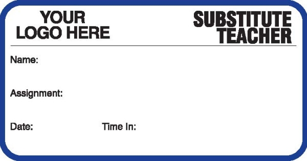 746 - Substitute Teacher Label Badges Book