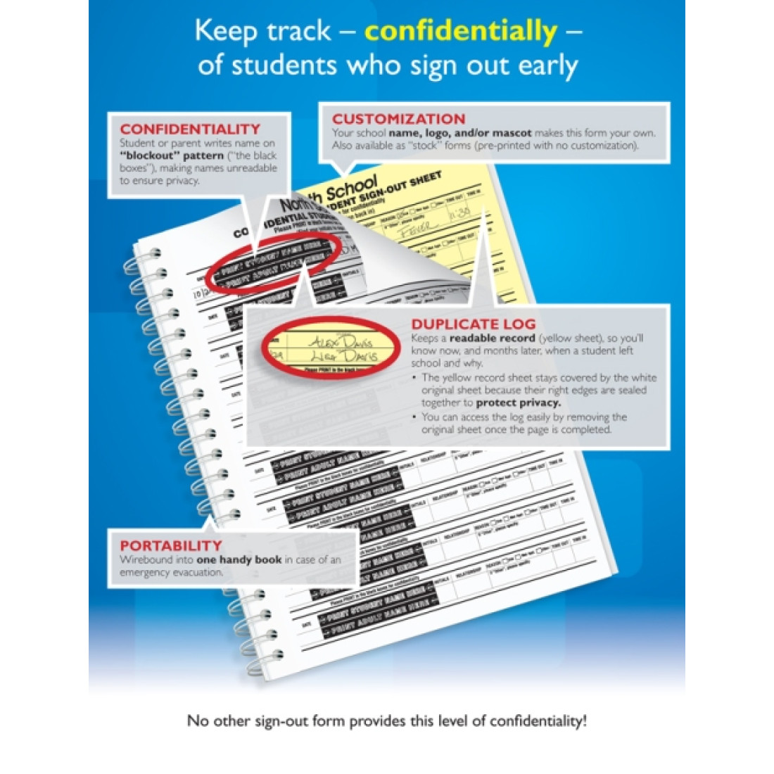 110-IM Confidential Student Sign-Out Book