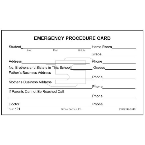 Emergency Cards