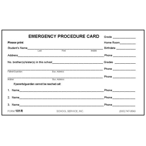 Emergency Cards