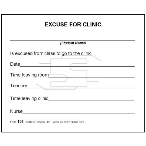 Excuse, Tardy Slip & Admission School Forms