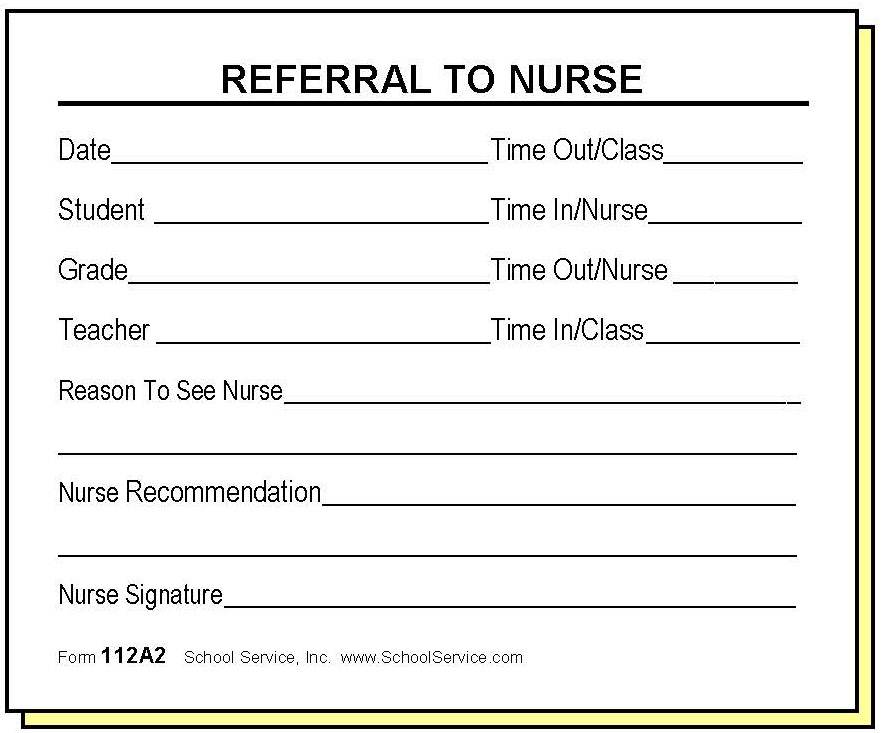 School Nurse Pass Template