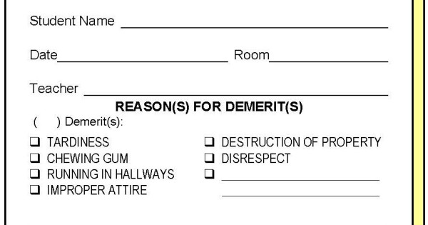 113B2 - Two-Part Demerit Slip