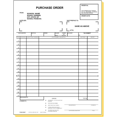 Purchase Orders & Requisition Forms