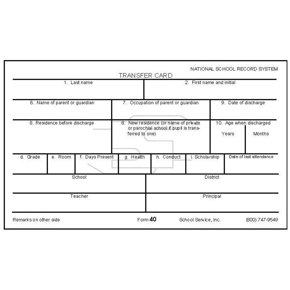 40 - Transfer Card