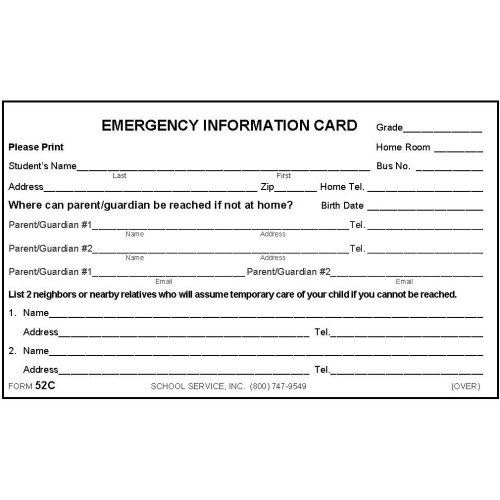 Emergency Cards