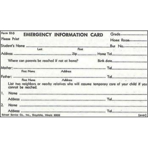 Emergency Cards