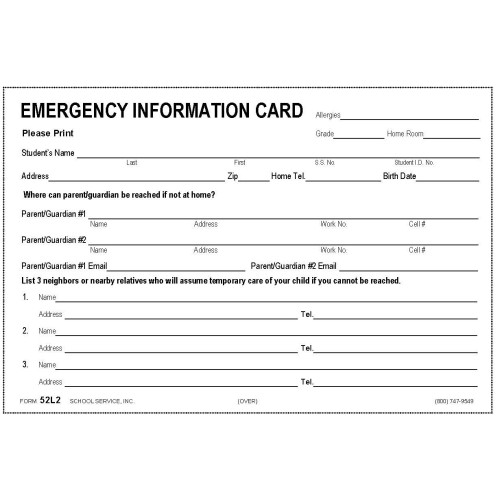 Emergency Cards
