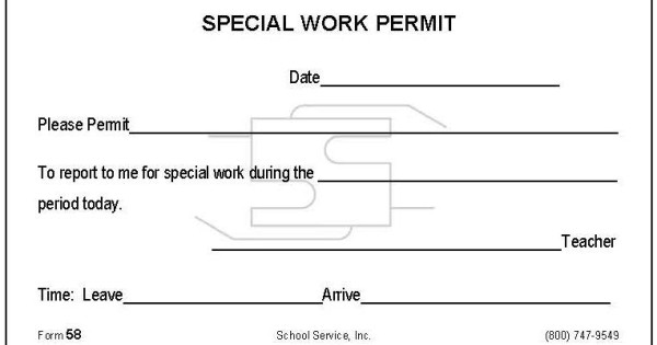 58 - Special Work Permit