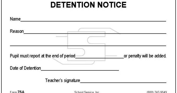 75A - Detention Notice