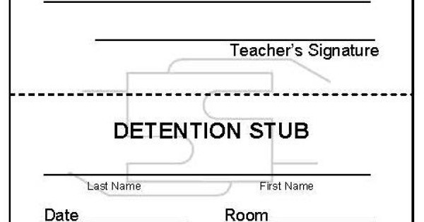 detention slips template