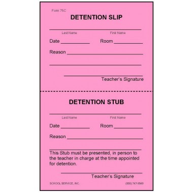 113A - Demerit Slip with Perforated Stub