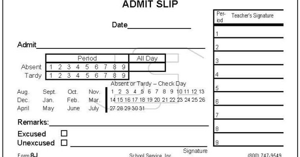 269C - Admit Slip