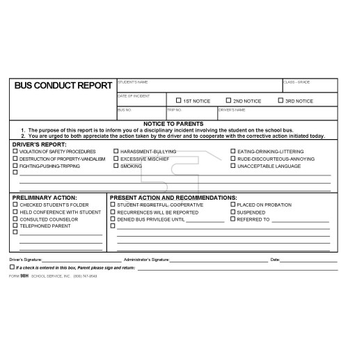 School Bus Forms
