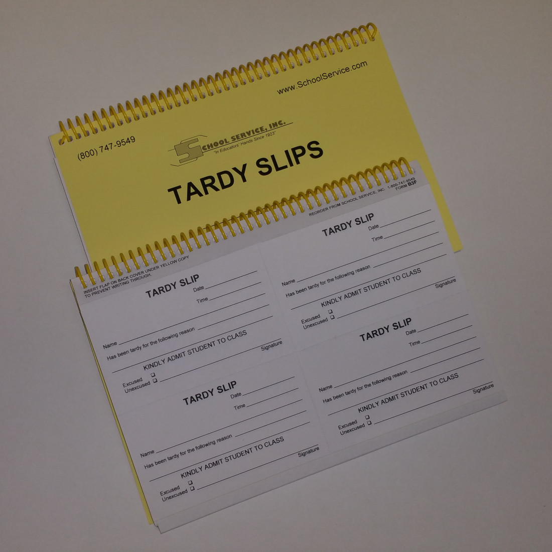 B3F - Tardy Slip Book