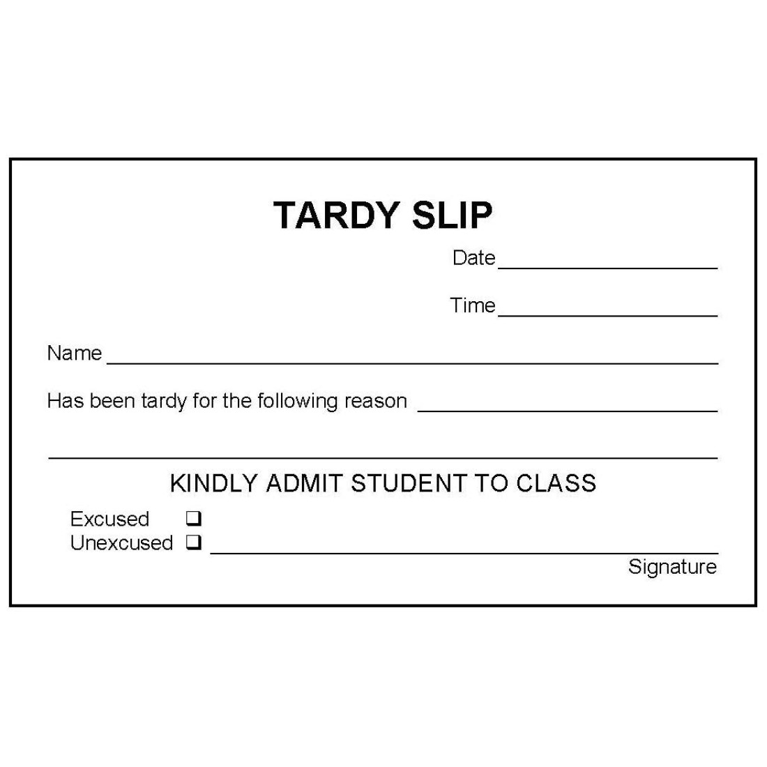 B3F - Tardy Slip Book