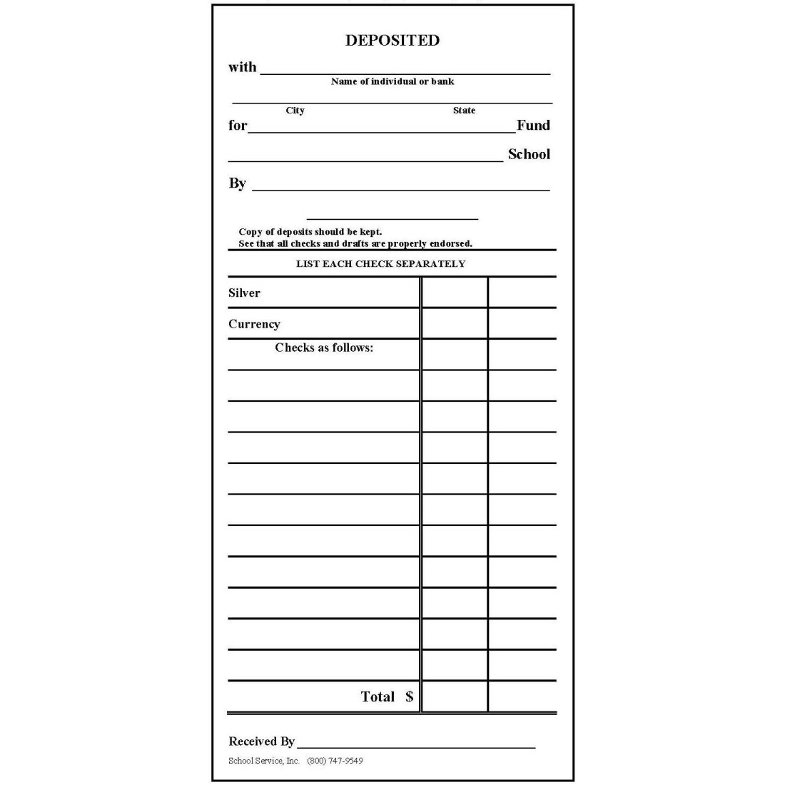 B66 - Deposit Slip Book