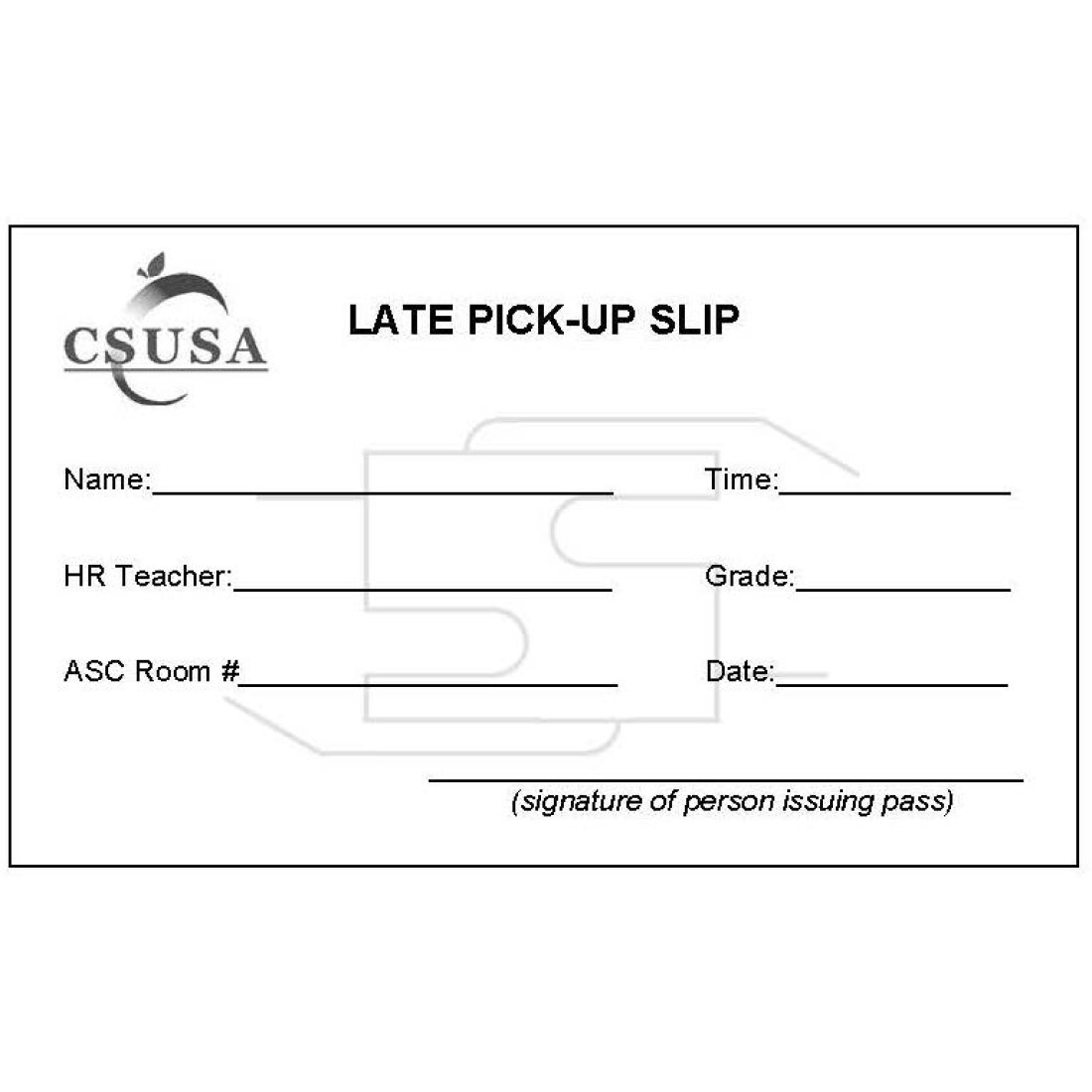 SPB579 - Late Pick-up Slip Book