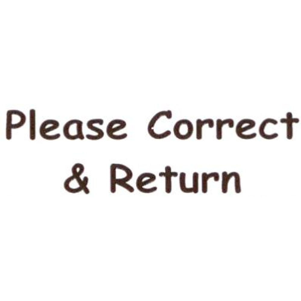 AS49 - Large Please Correct & Return Stamp