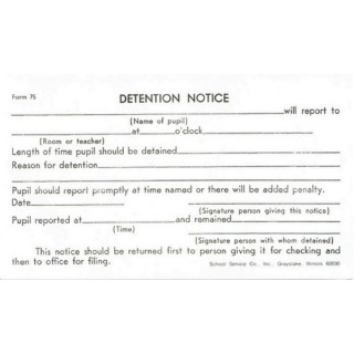 detention sheets
