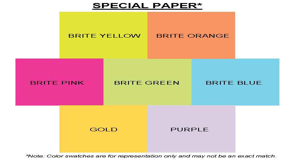 School Service - Paper Colors for your School Forms
